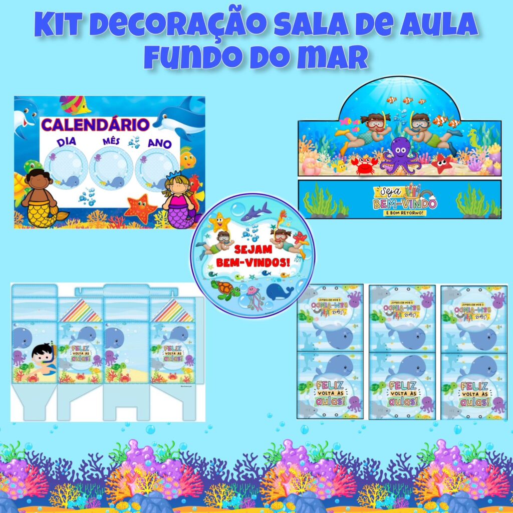 KIT DECORAÇÃO FUNDO DO MAR – Professora Jani