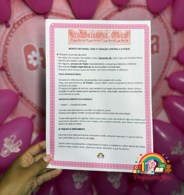DINÂMICA OUTUBRO ROSA SE TOQUE – Professora Jani